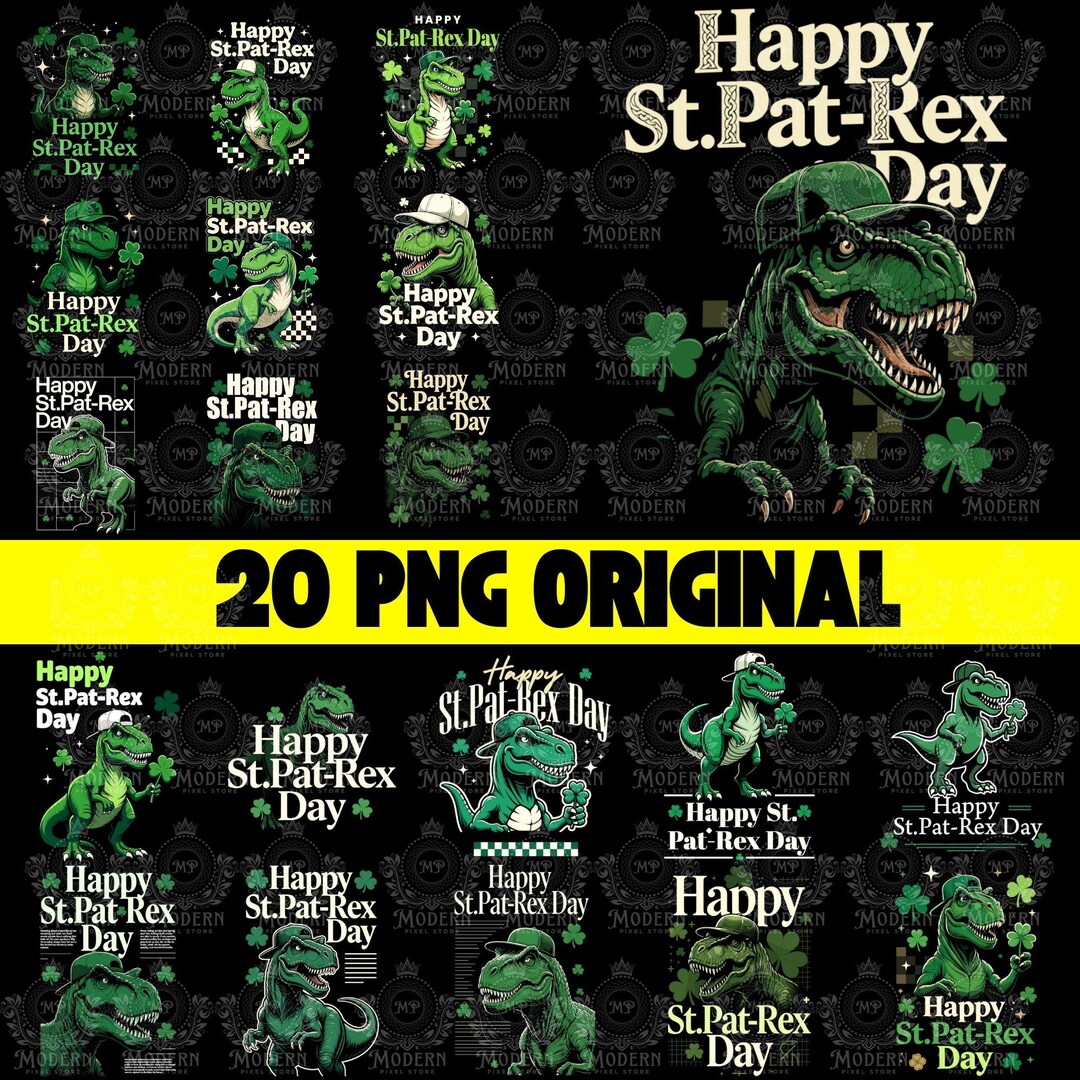 20 Happy St.pat-rex Day Png, St.patricks Day Dinosaur Png, T-rex St ...
