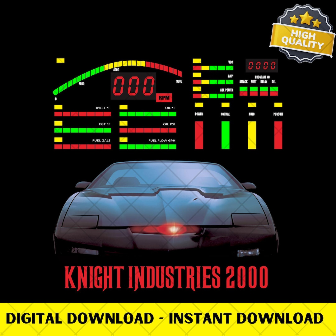 Knight Rider Kitt Dashboard Retro Tv Series PNG & SVG Digital Download ...