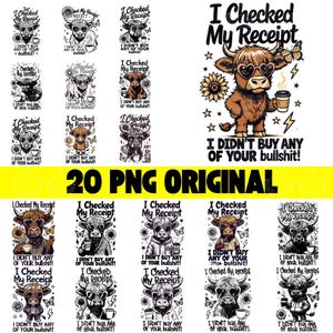 20 I Checked My Receipt Svg Png, Funny Highland Cow Svg, Adult Humor ...