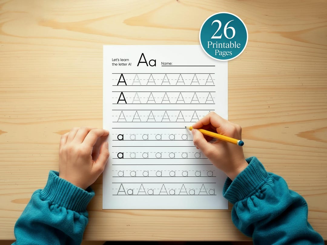 Alphabet Tracing Worksheets: 26-page Letter Writing Practice (PDF) - Etsy