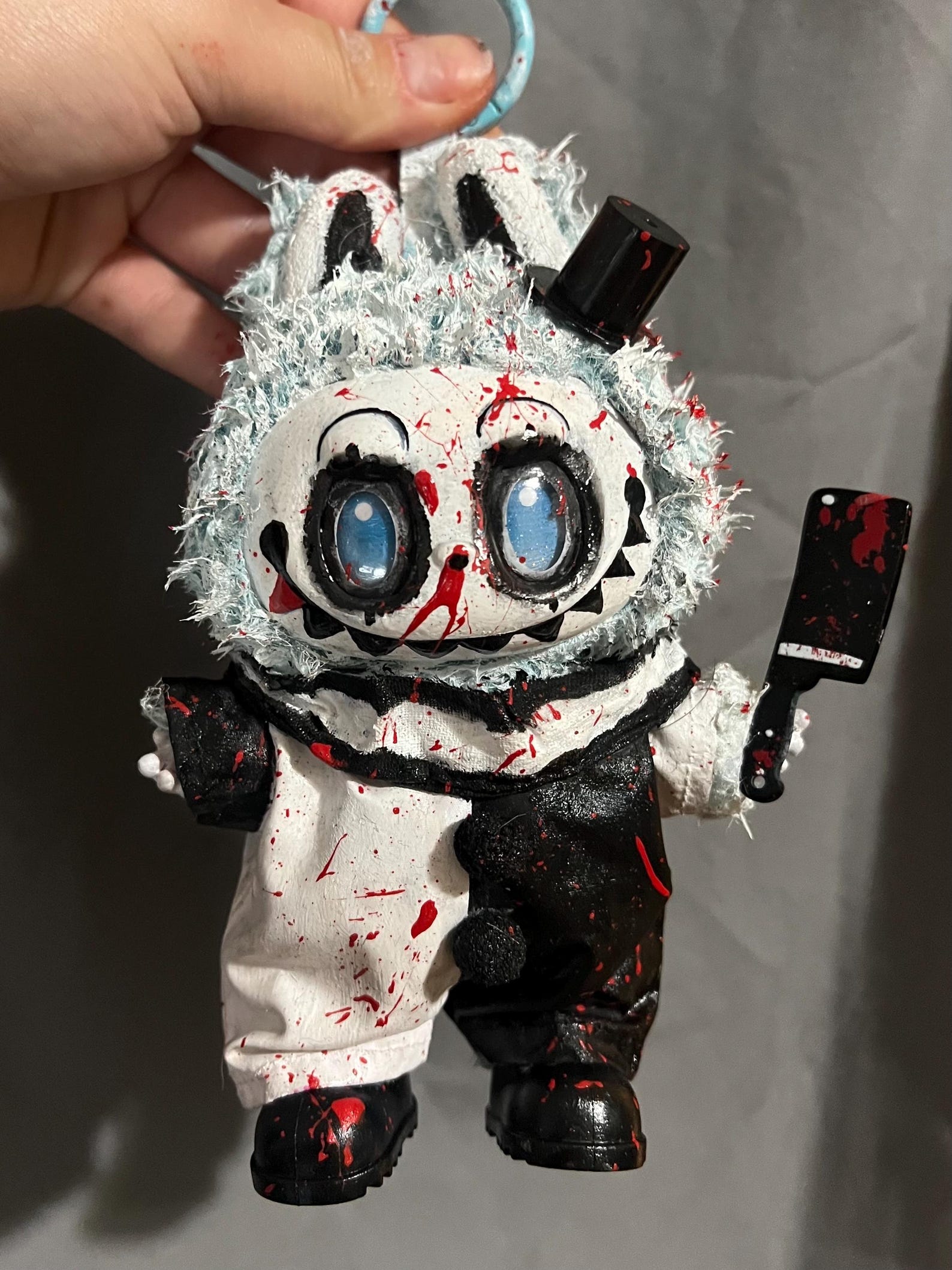 Creepy Horror Terrifier Inspired Plush Keychain - Custom Labubu Art ...
