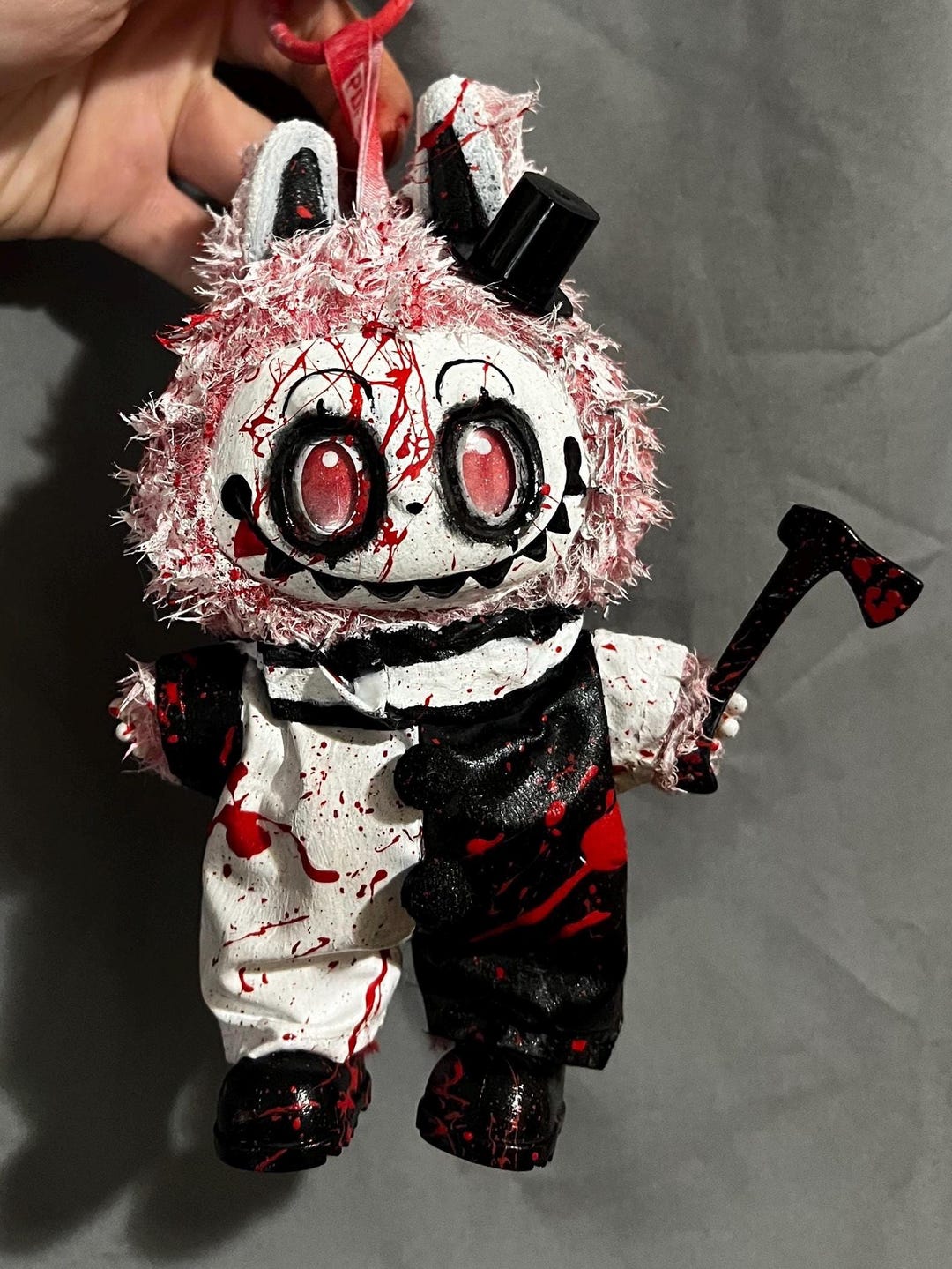 Creepy Horror Terrifier Inspired Plush Keychain - Custom Labubu Art ...