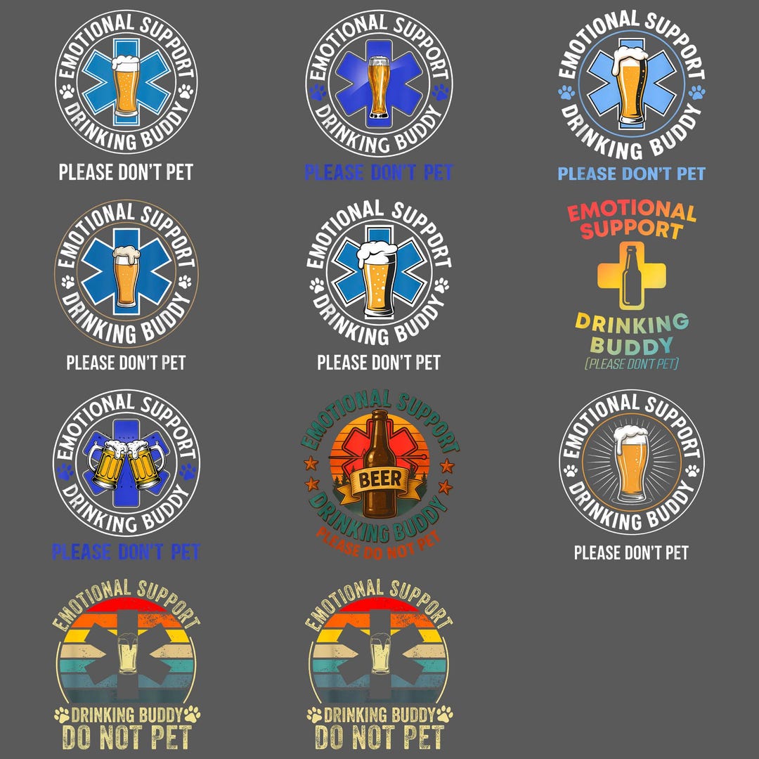Emotional Support Drinking Buddy PNG, Funny Alcohol Beer Quote Clipart ...