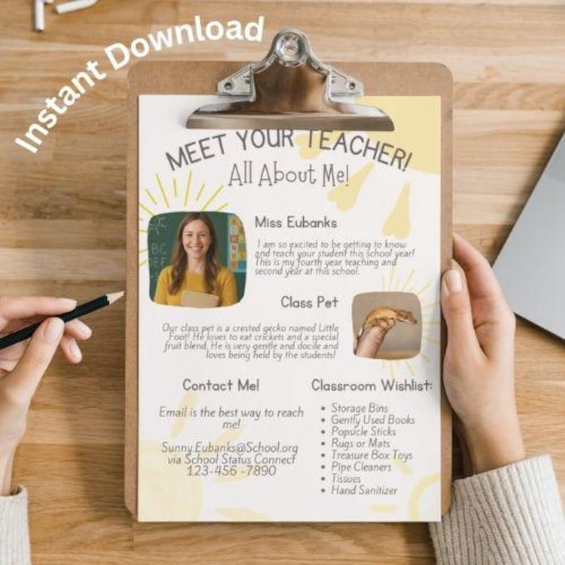 Meet the Teacher Editable Template Back to School Digital Download ...