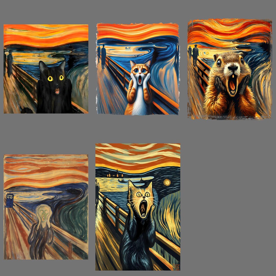 Funny Animal Scream PNG, Painting Style Meme Clipart, Sarcastic Humor ...