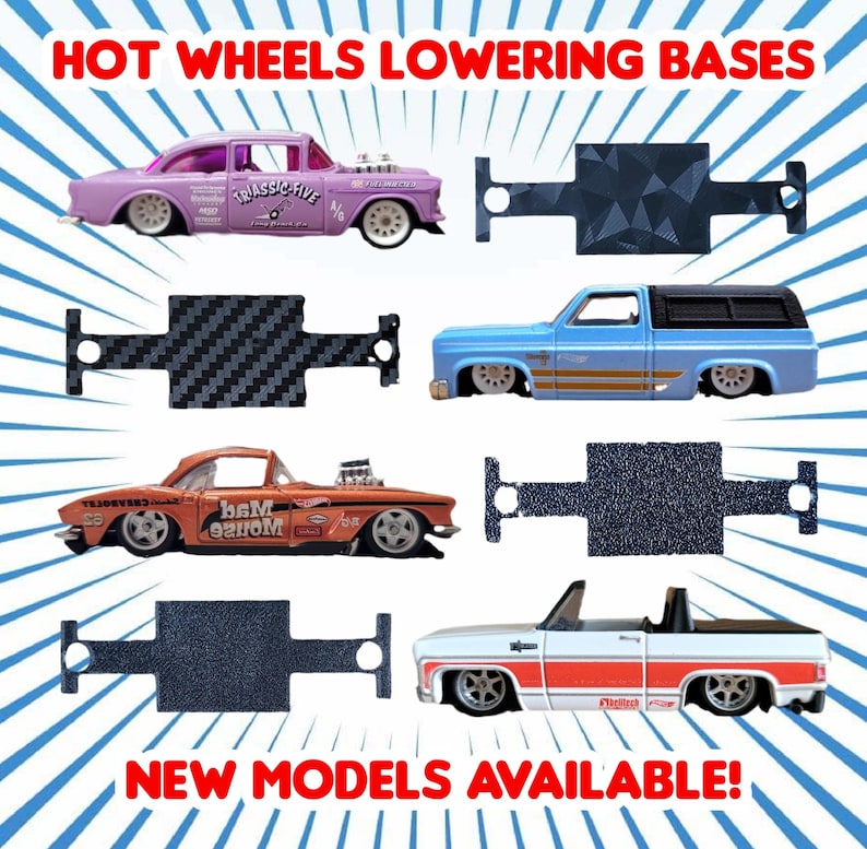 Hot Wheels Custom Lowering Base 3D Printed Parts - Pick & Choose ...