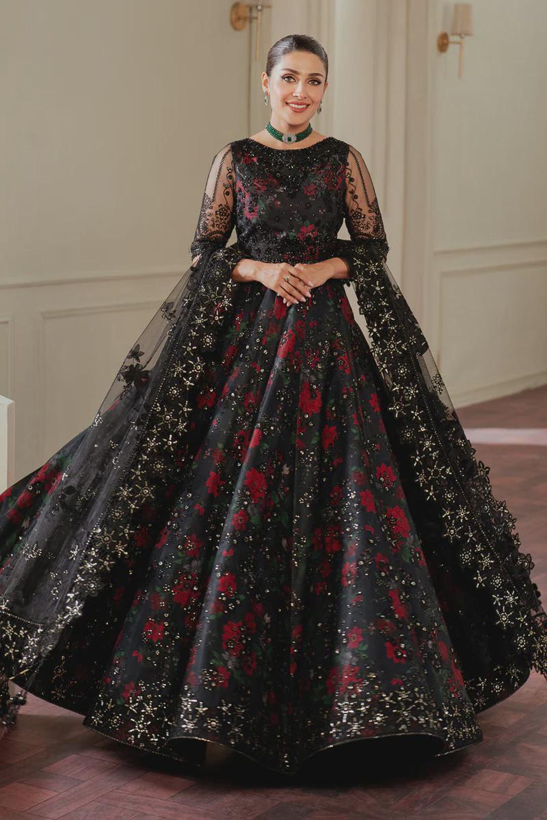 Black Pakistani Bridal Dress and Lehenga | Maxi | Indian Hand ...