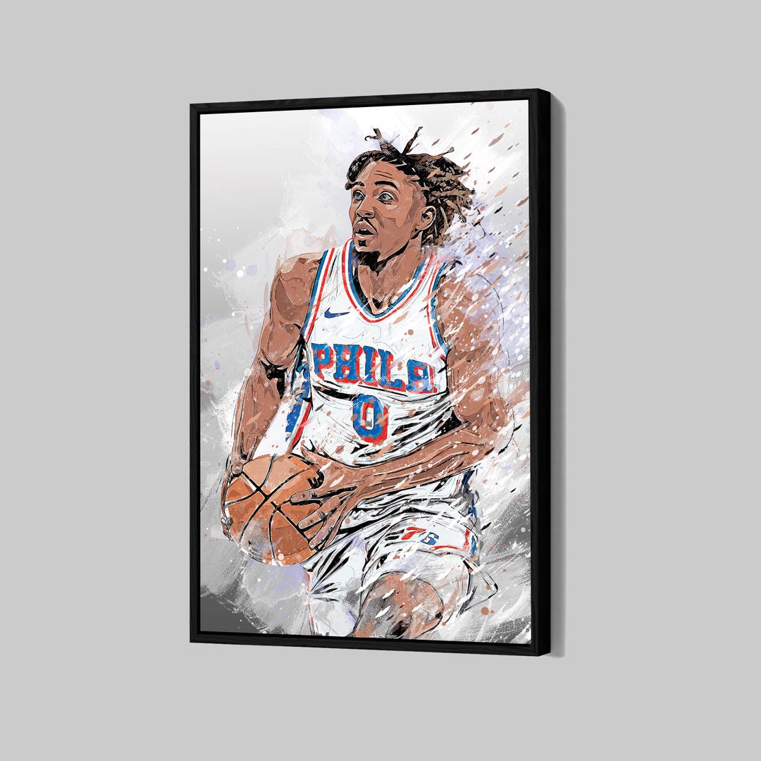 Tyrese Maxey Wall Art Philadelphia 76ers Poster Basketball Canvas NBA ...