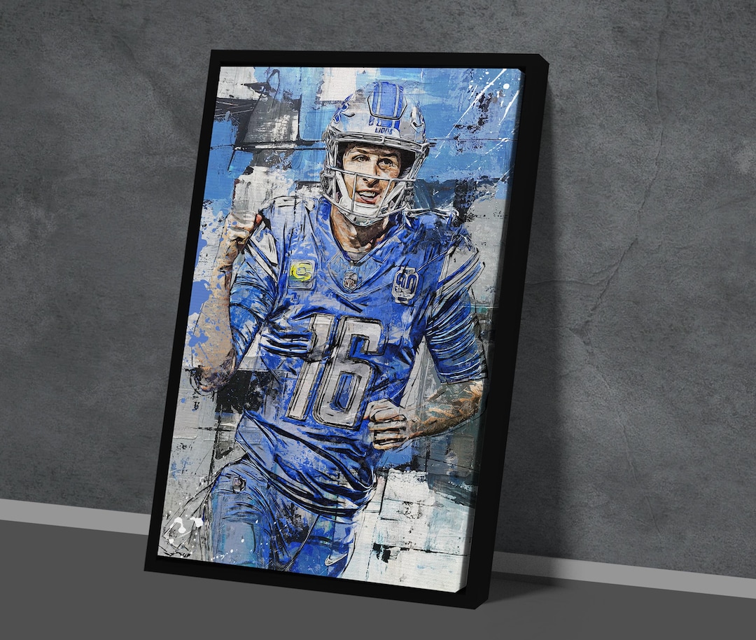 Jared Goff Wall Art Detroit Lions Poster Football Canvas NFL Player ...