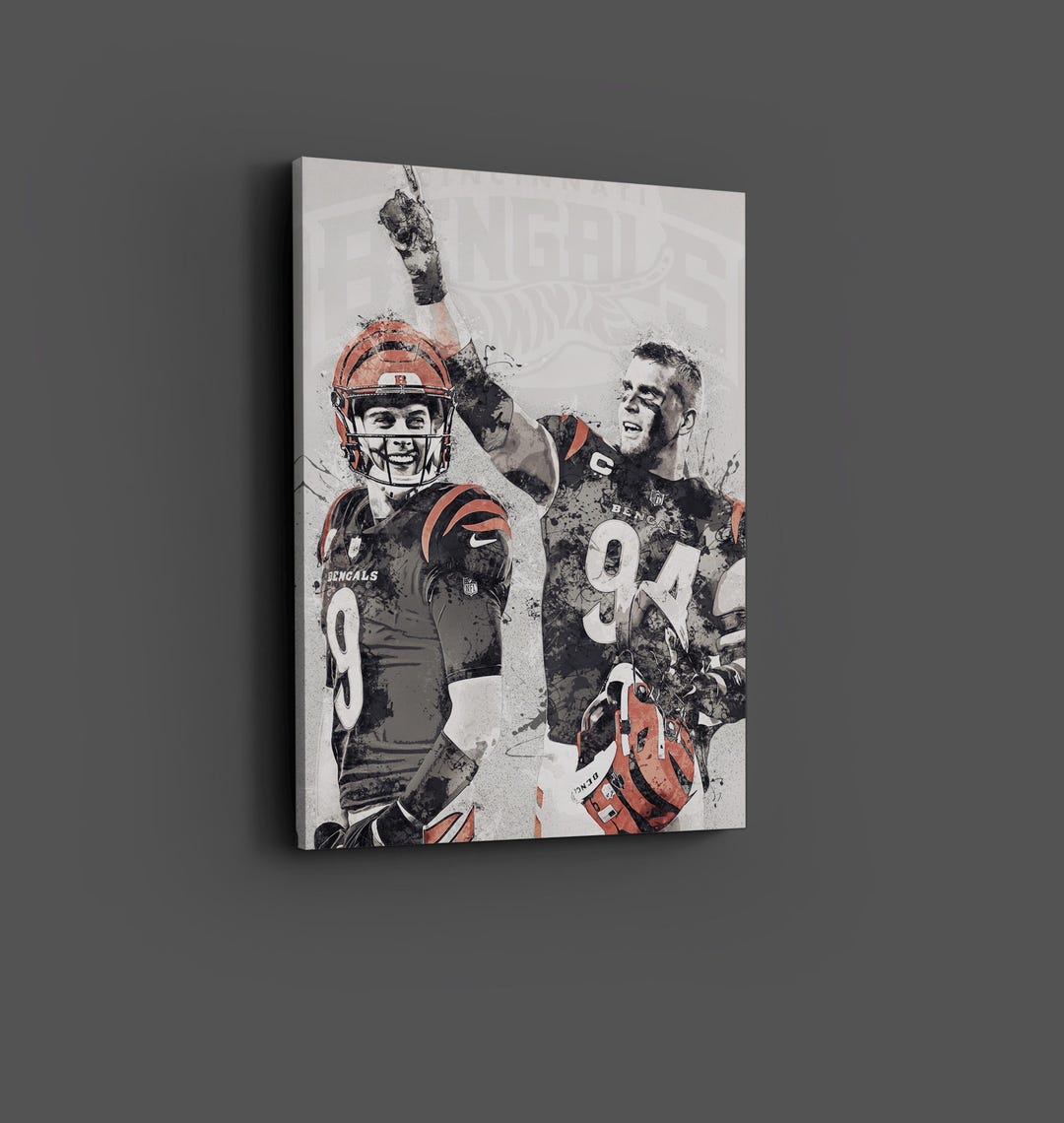 Joe Burrow & Sam Hubbard Wall Art Cincinnati Bengals Poster Football ...