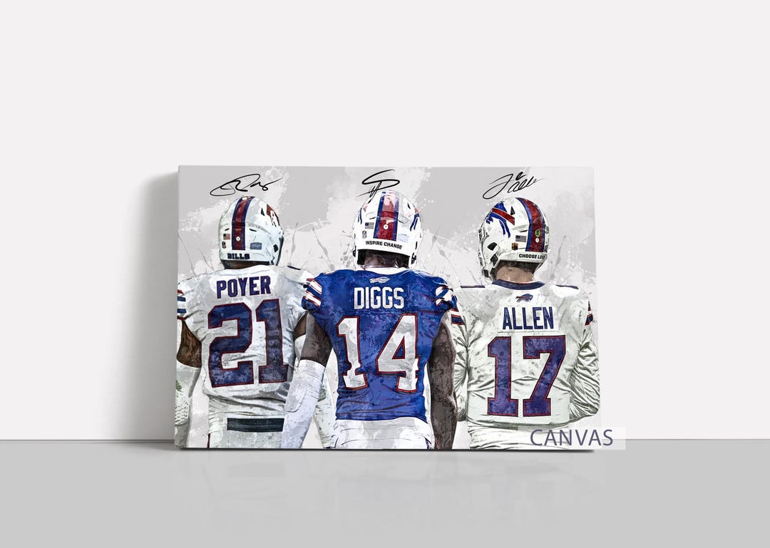 Allen, Diggs, Poyer Wall Art Buffalo Bills Poster Football Canvas NFL ...