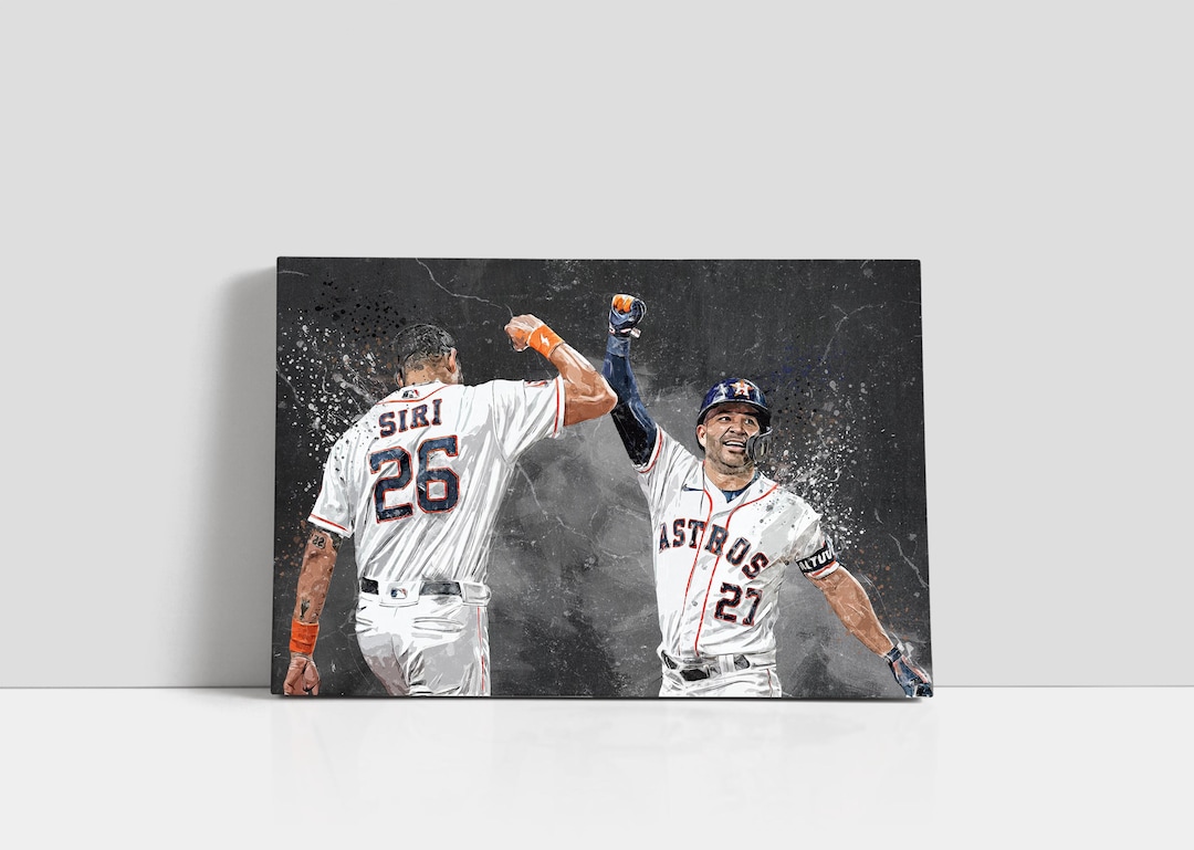 Jose Altuve Wall Art Houston Astros Poster Baseball Canvas MLB Player ...