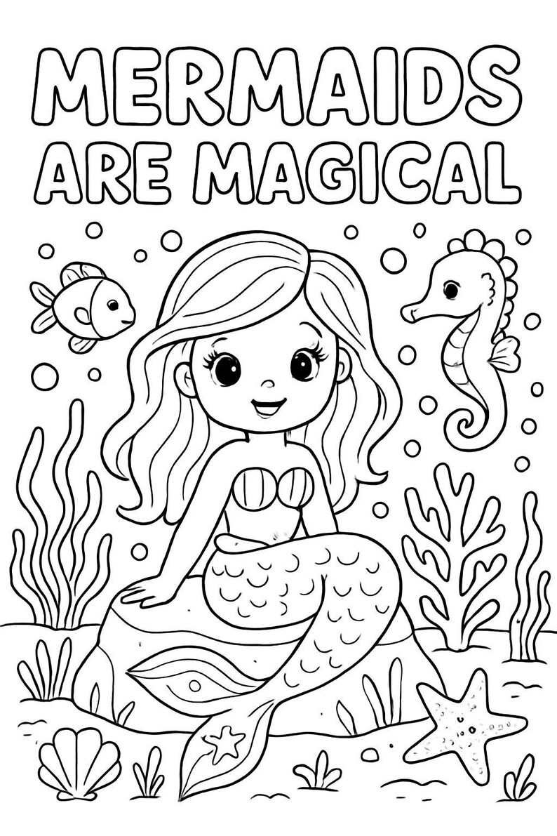 A to Z Under the Sea: A Mermaid Colouring Adventure - Etsy