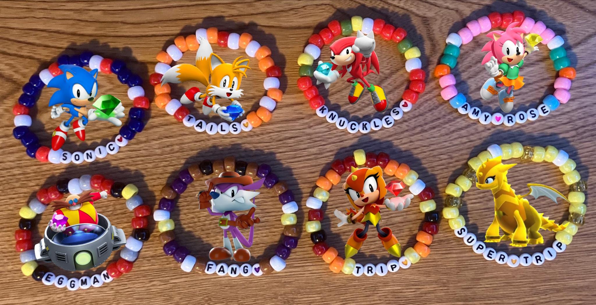 Classic Sonic the Hedgehog Bead Bracelet Collections - Etsy