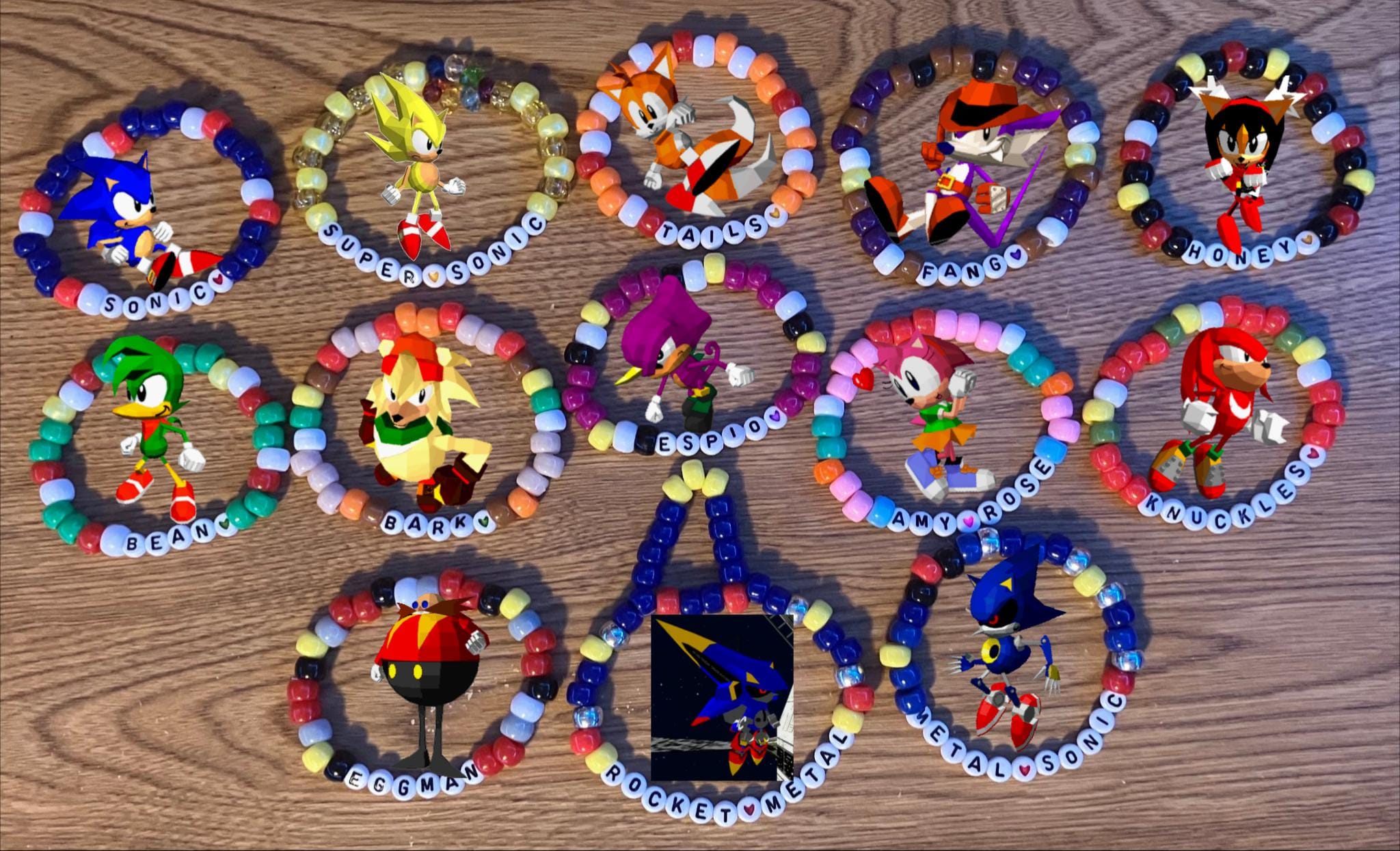 Classic Sonic the Hedgehog Bead Bracelet Collections - Etsy