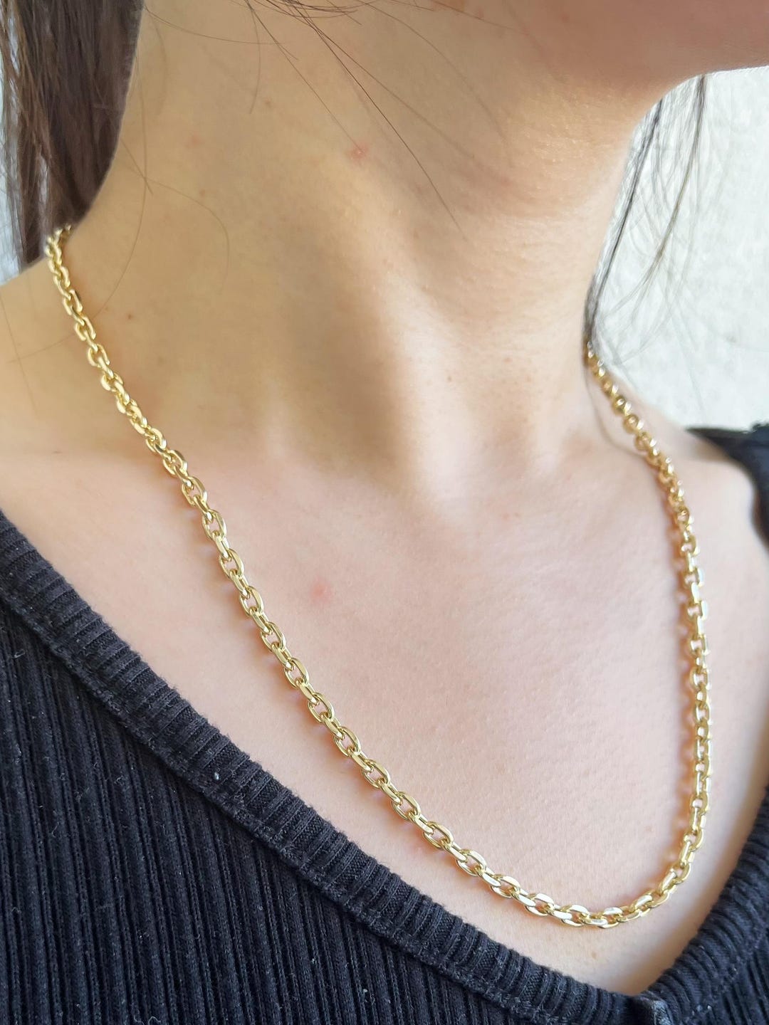 Light Gold Alloy Chain Necklace and Bracelet - Etsy