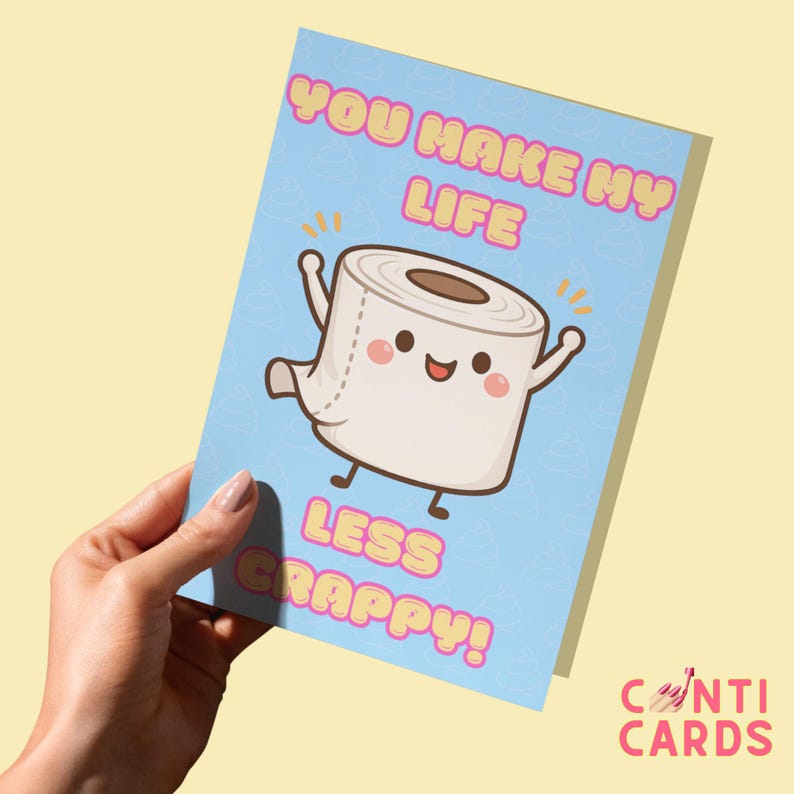 Funny Toilet Paper Card, Humorous Appreciation, Friendship Greeting ...