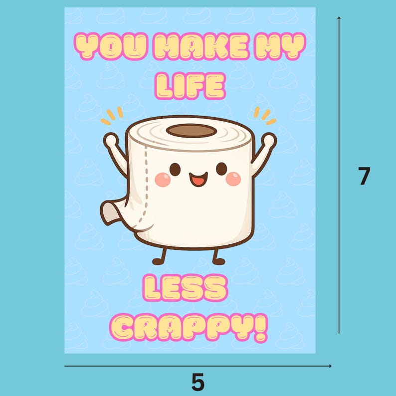 Funny Toilet Paper Card, Humorous Appreciation, Friendship Greeting ...