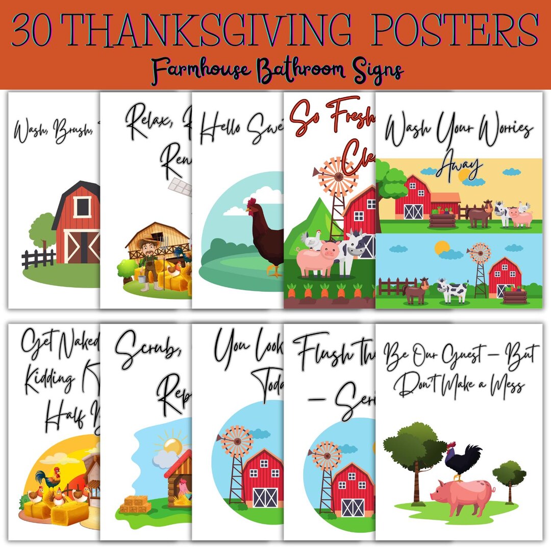 Farmhouse Bathroom Prints, Funny Rustic Signs (digital Download) - Etsy