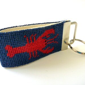 Needlepoint Kit, Key Fob With Lobsters - With Monogram Option - Etsy