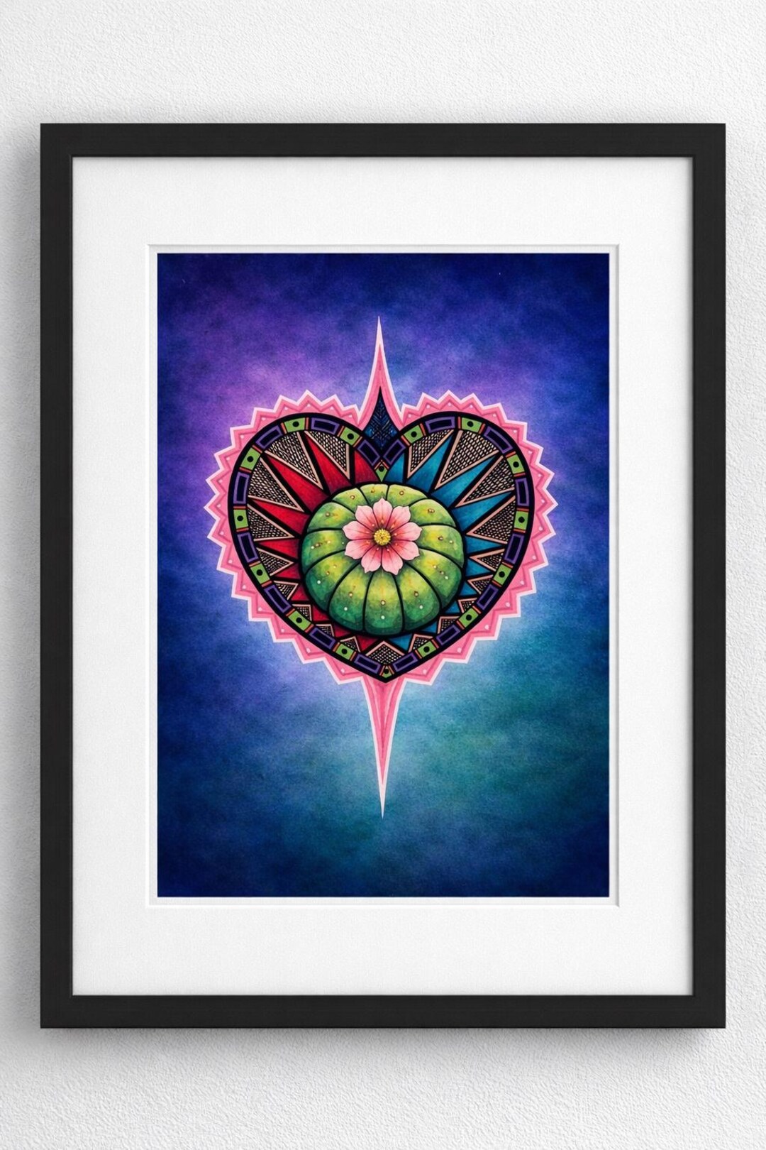Peyote Heart Art Print | Native American Art | Klamath Modoc Artist ...