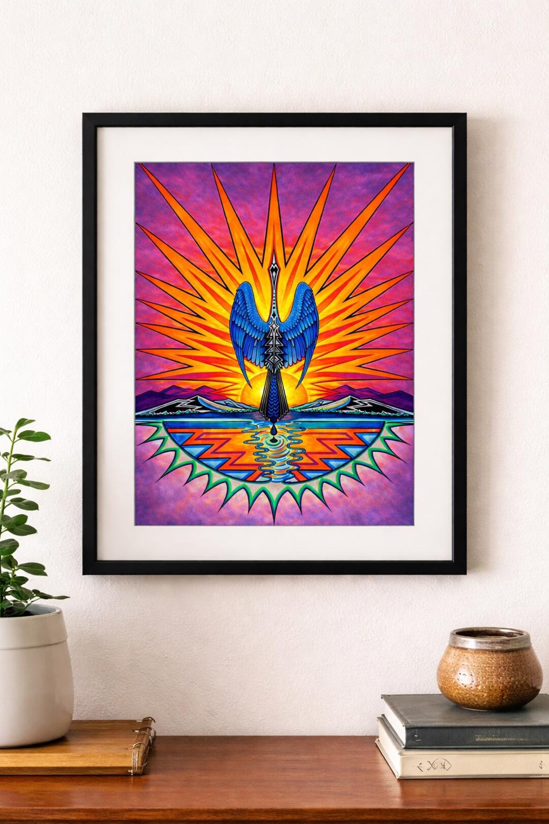 Sacred Waterbird at Sunrise Art Print | Native American Art | Klamath ...