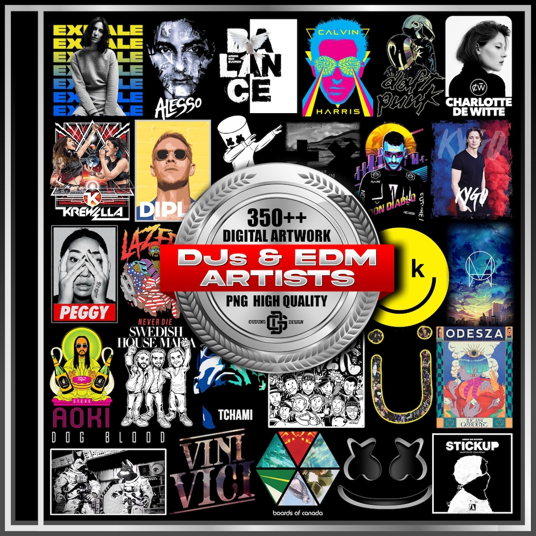 350++ the Best Djs & EDM Artists of 2025 Digital Artwork / Png / High ...