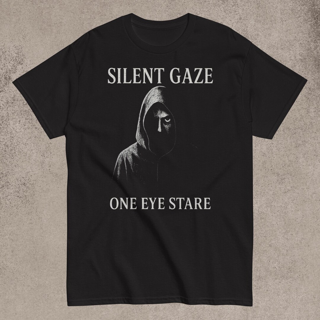 Silent Gaze T-shirt, One Eye Stare Gothic Hoodie Figure Tee, Dark ...
