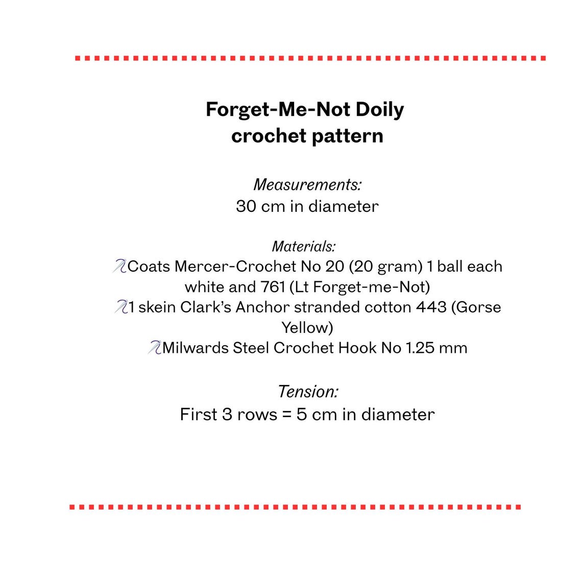 Forget-me-not Doily Crochet Pattern (PDF Download) - Etsy