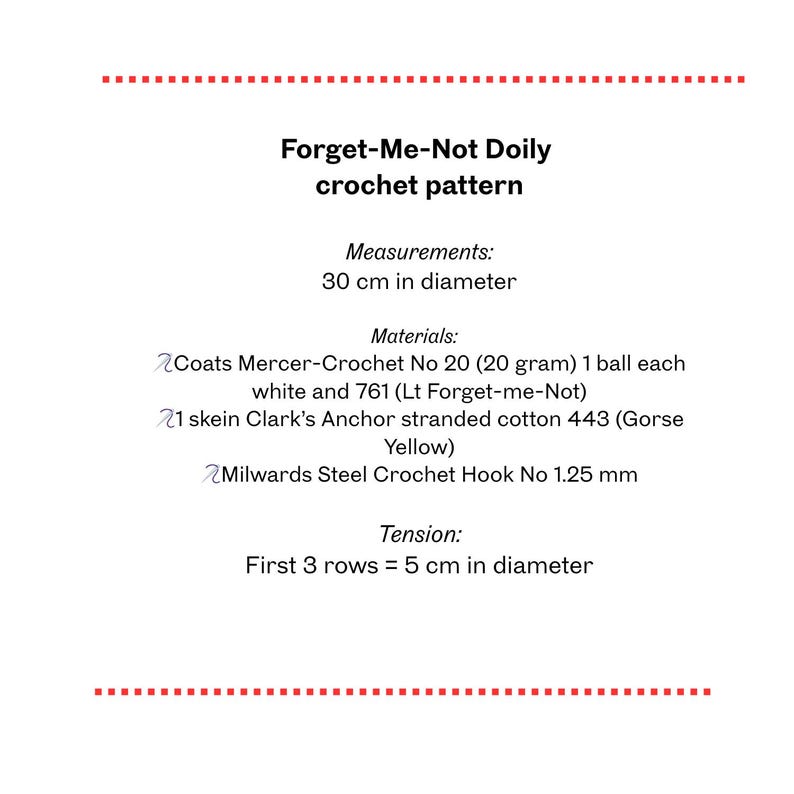 Forget-me-not Doily Crochet Pattern (PDF Download) - Etsy