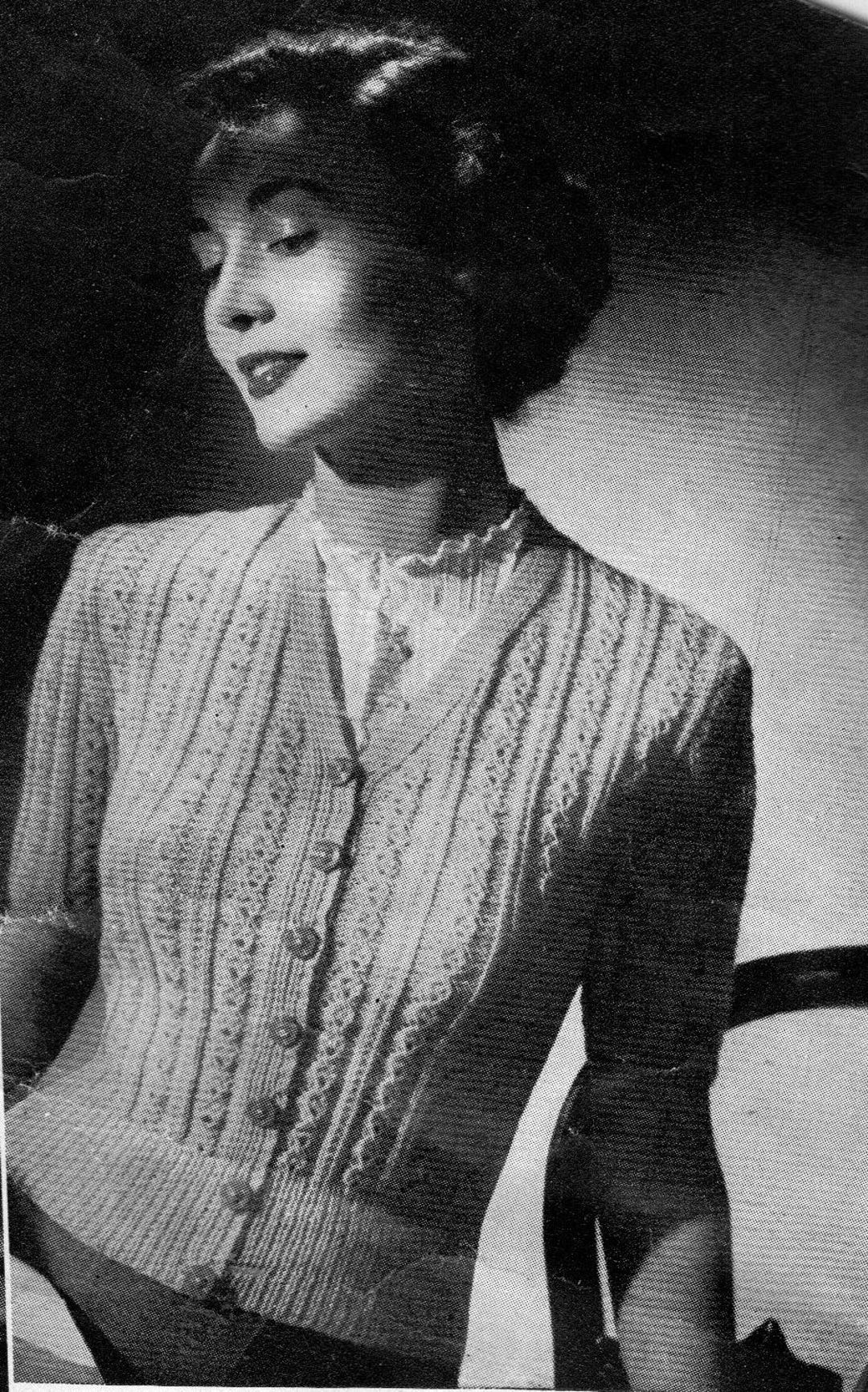 1940s Lady's Cardigan With Short or Long Sleeves "tahiti" Knitting ...