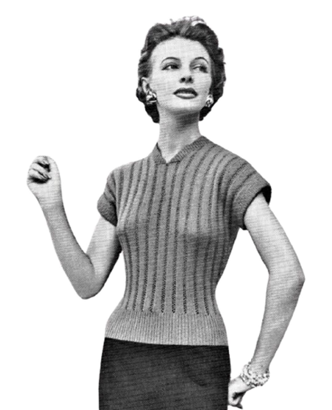 1950s Cap Sleeve Top Knitting Pattern "belinda" (PDF Download) - Etsy