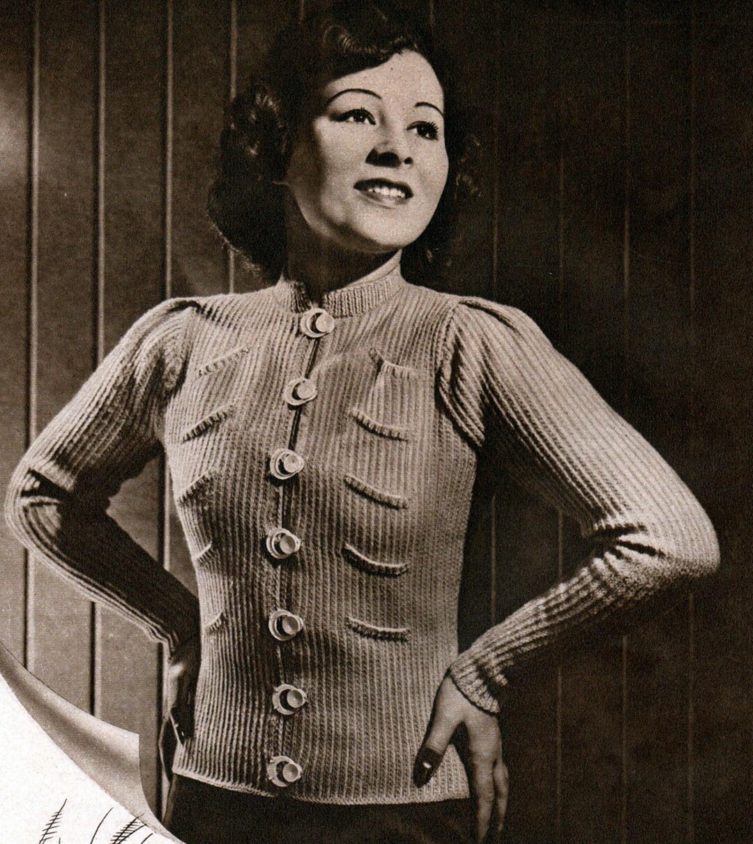 1930s Hip Length Jacket Knitting Pattern (PDF Download) - Etsy