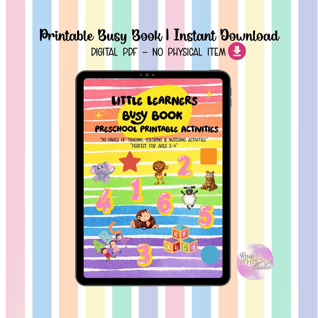 Printable Toddler Busy Book: Montessori Learning Binder (PDF Download ...