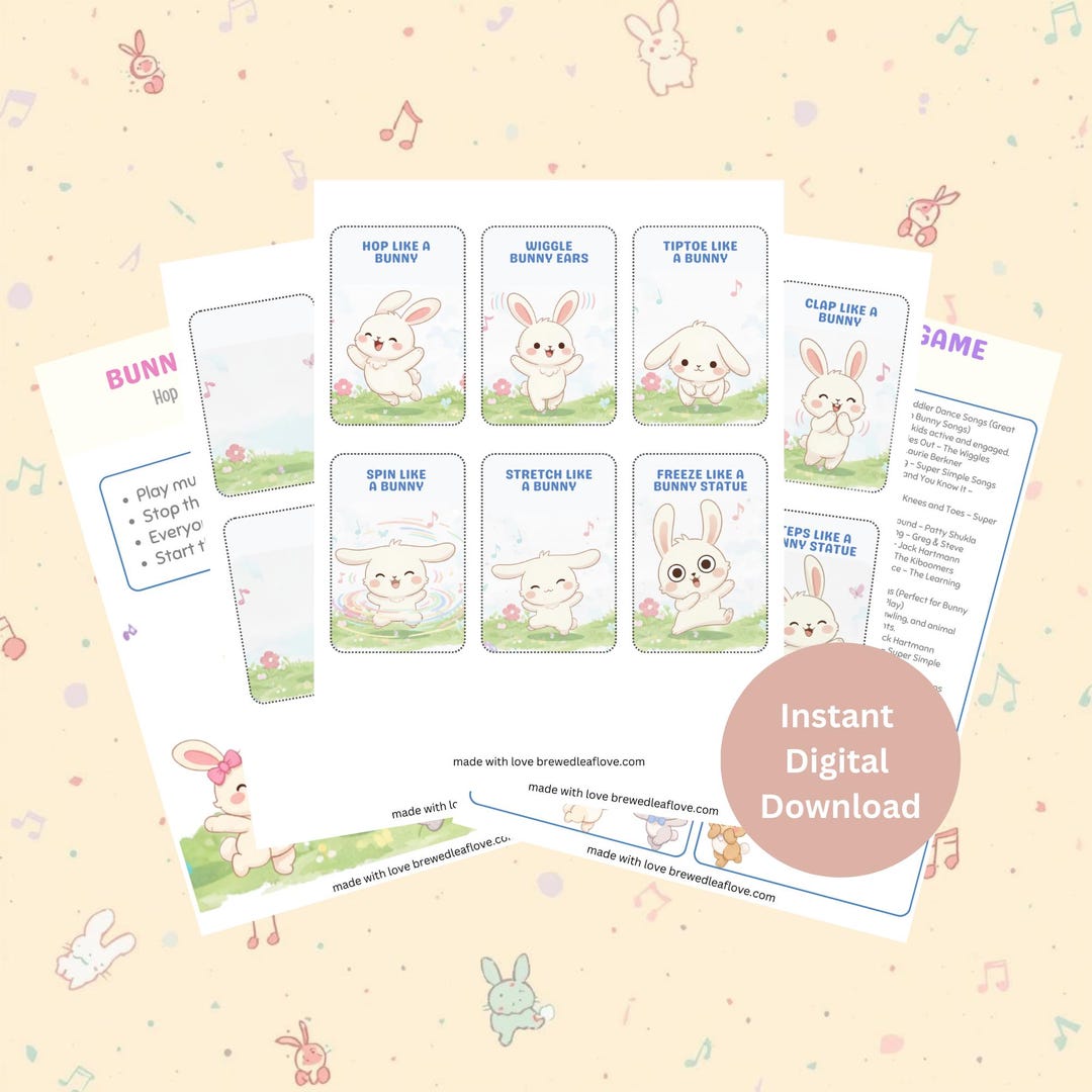 Bunny Hop Freeze Game Printable – Easter - Movement Activity - for ...