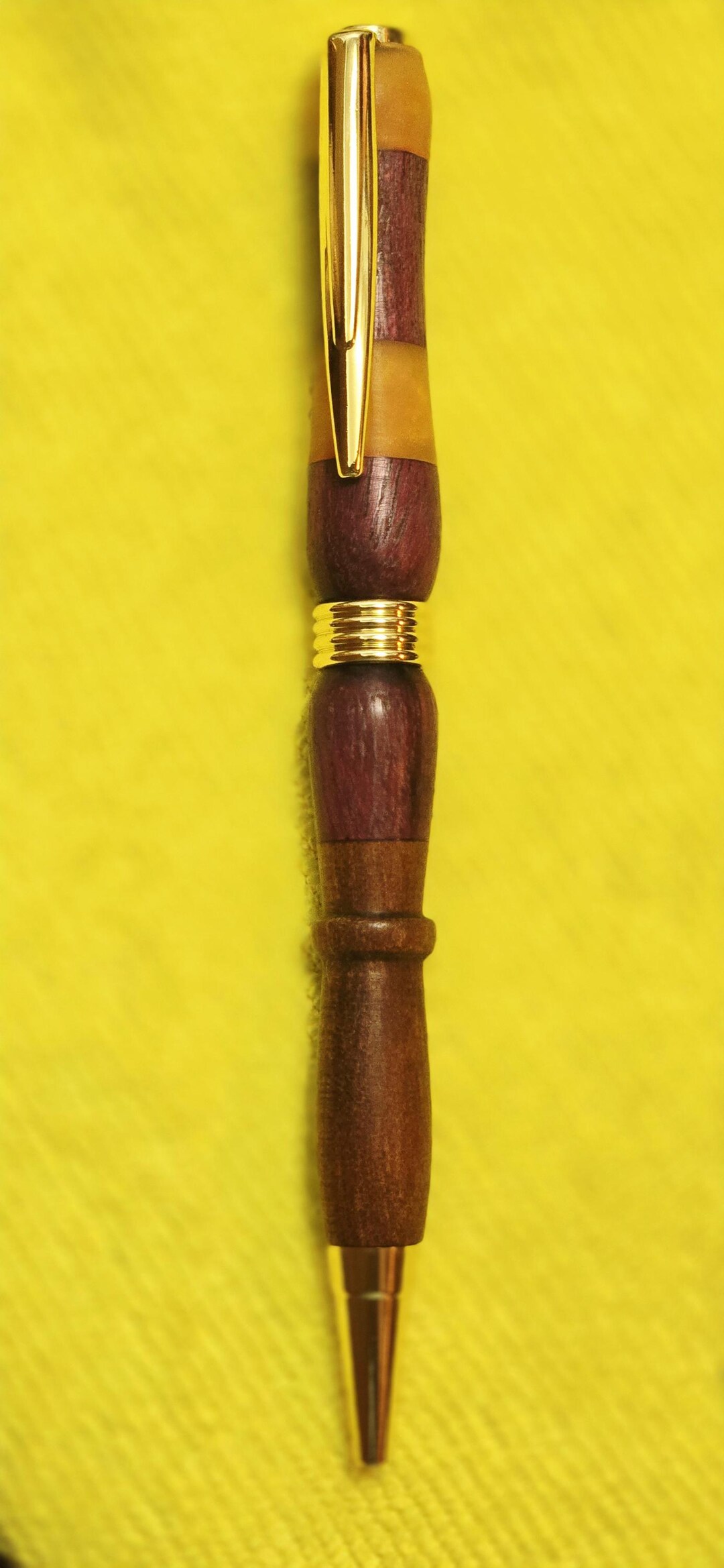 Handmade Pen - Clemson Colors - Sapele, Purpleheart and Orange Epoxy ...