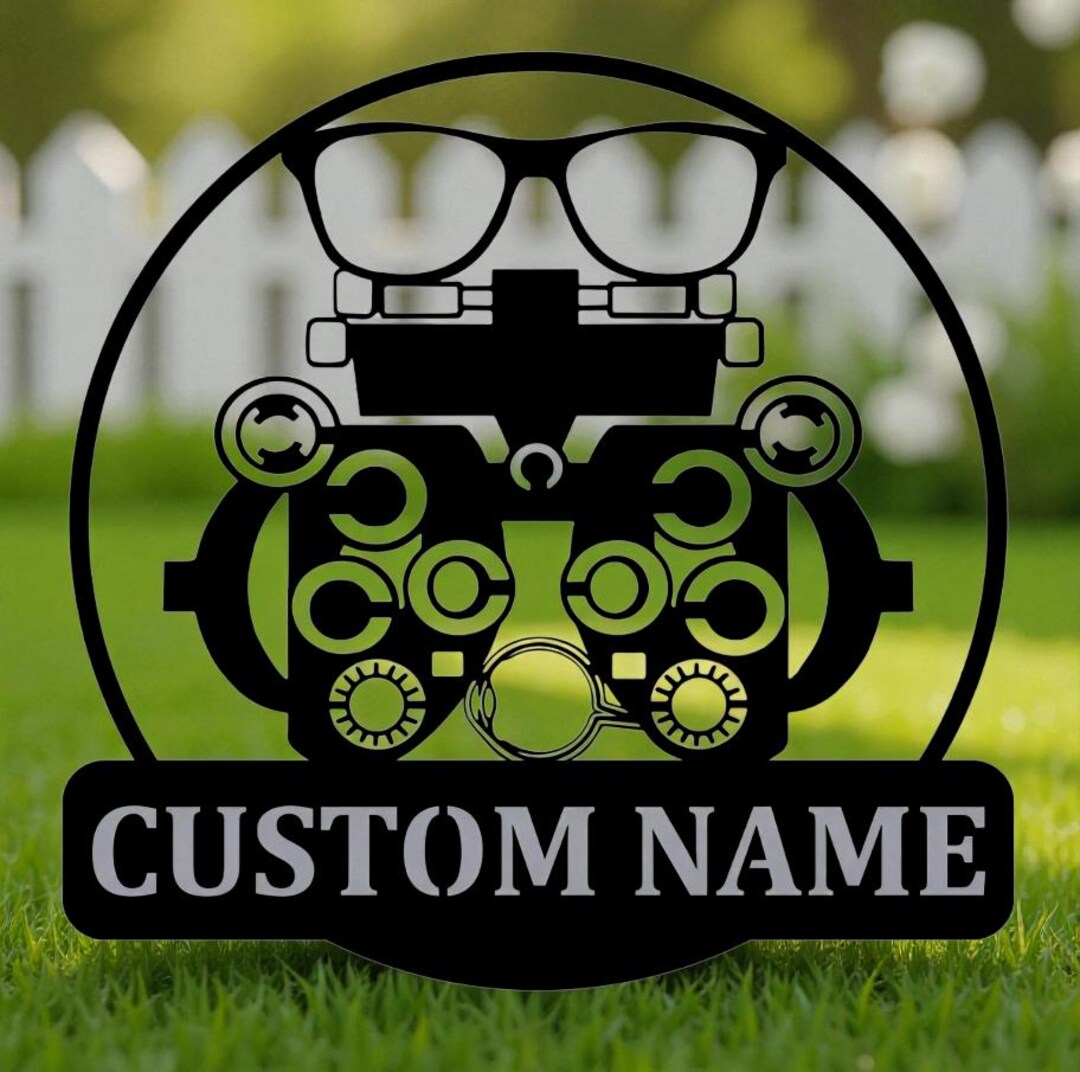 Custom Optician LED Metal Wall Art, Personalized Eye Clinic Name Sign ...