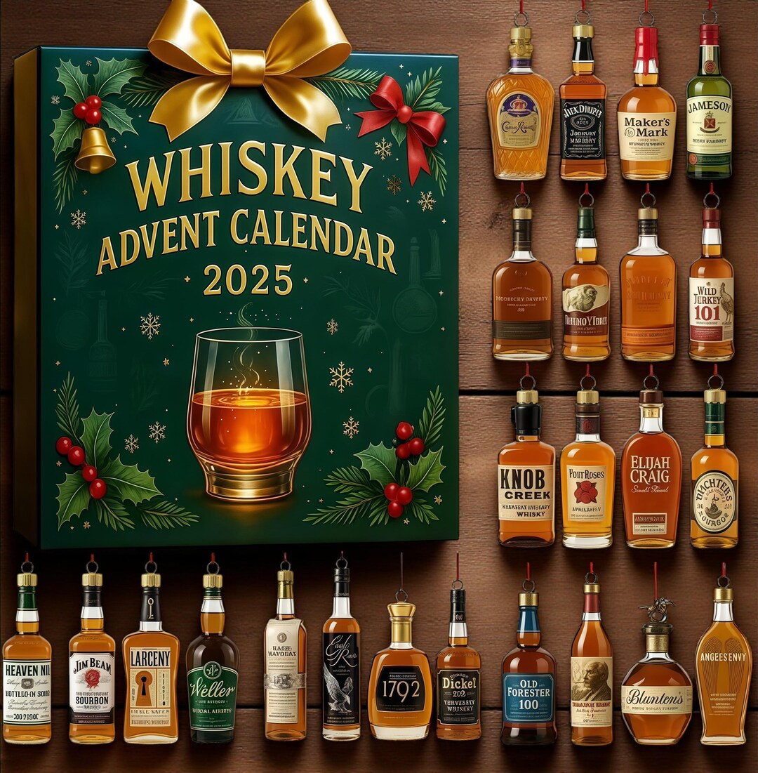 Whiskey Advent Calendar 2025: Acrylic Bottle Ornaments - Etsy