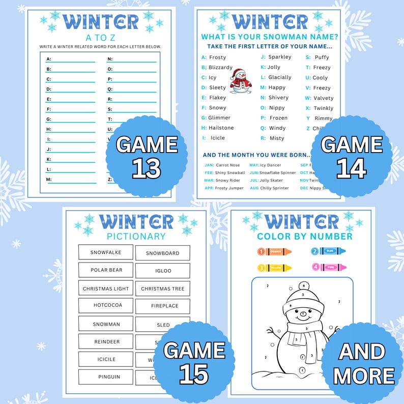 Winter Party Games, Family Winter Games, Winter Class Party Games ...