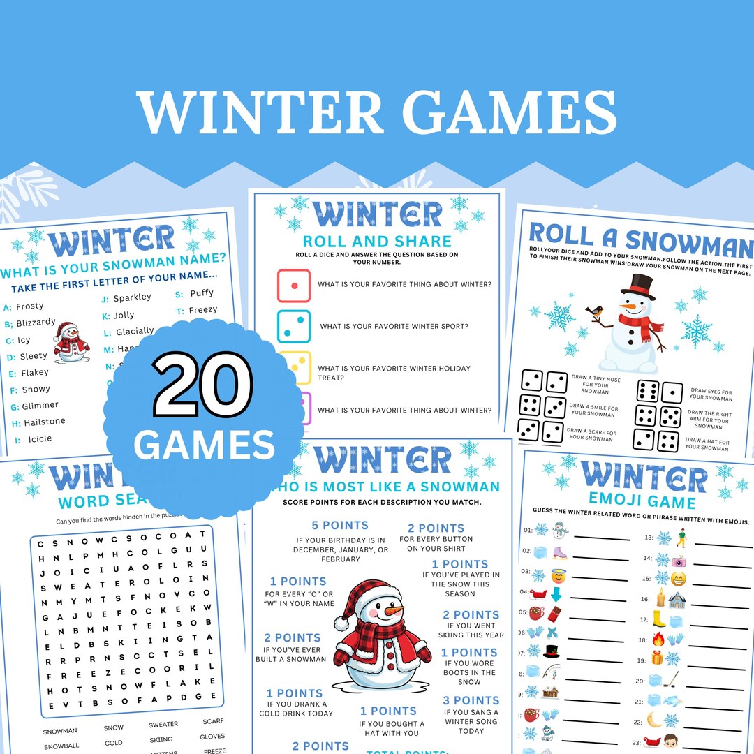Winter Party Games, Family Winter Games, Winter Class Party Games ...