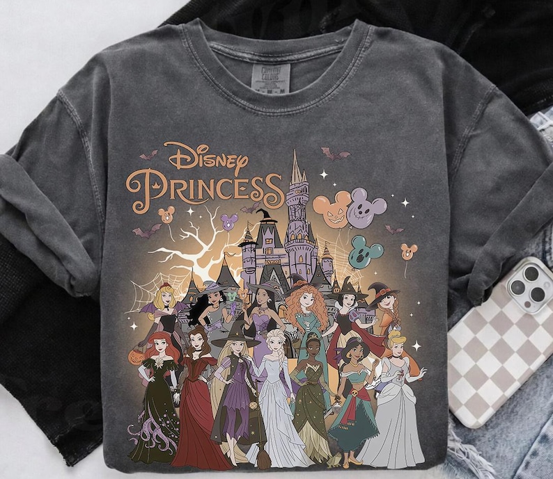 Retro Disney Princess Halloween Shirt, Disney Halloween Trip Shirt ...