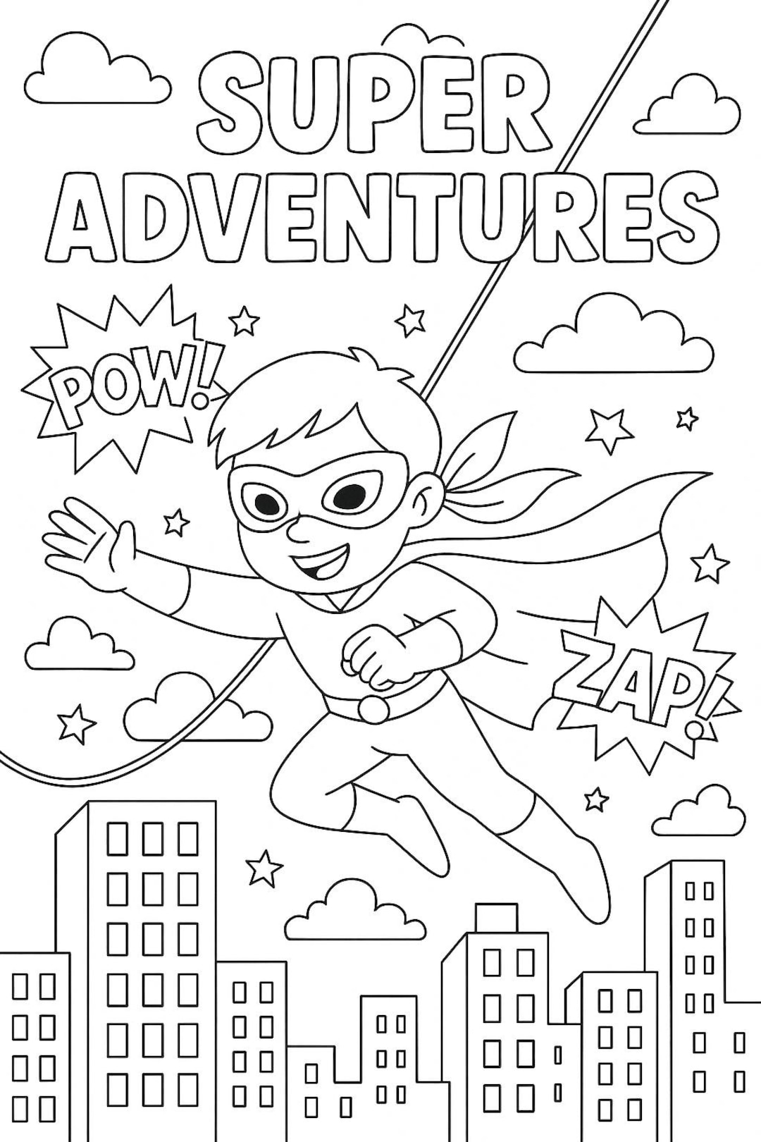 Super Adventures Colouring Page | Printable Superhero Colouring Sheet ...