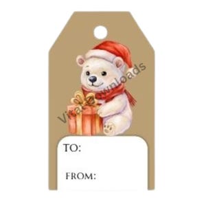 16 Printable Christmas Gift Tags | Cute Baby Animal Tags | Santa Hat ...