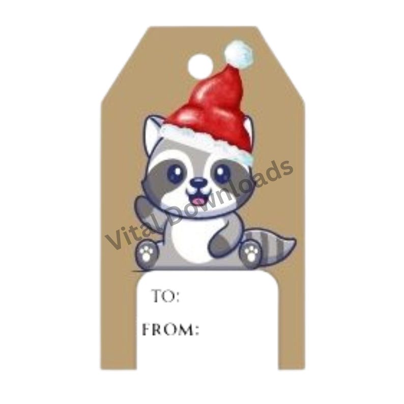 16 Printable Christmas Gift Tags | Cute Baby Animal Tags | Santa Hat ...