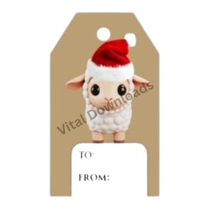16 Printable Christmas Gift Tags | Cute Baby Animal Tags | Santa Hat ...