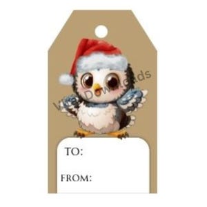 16 Printable Christmas Gift Tags | Cute Baby Animal Tags | Santa Hat ...