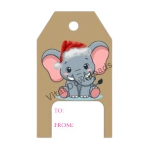 16 Printable Christmas Gift Tags | Cute Baby Animal Tags | Santa Hat ...