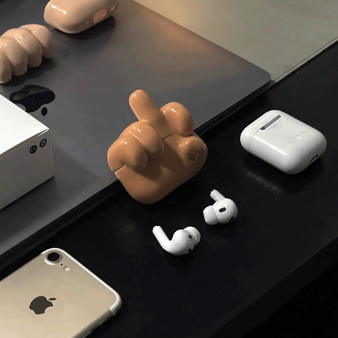 3D Hand Gesture AirPod Case – Funny Cute Middle Finger, Rock and Roll ...