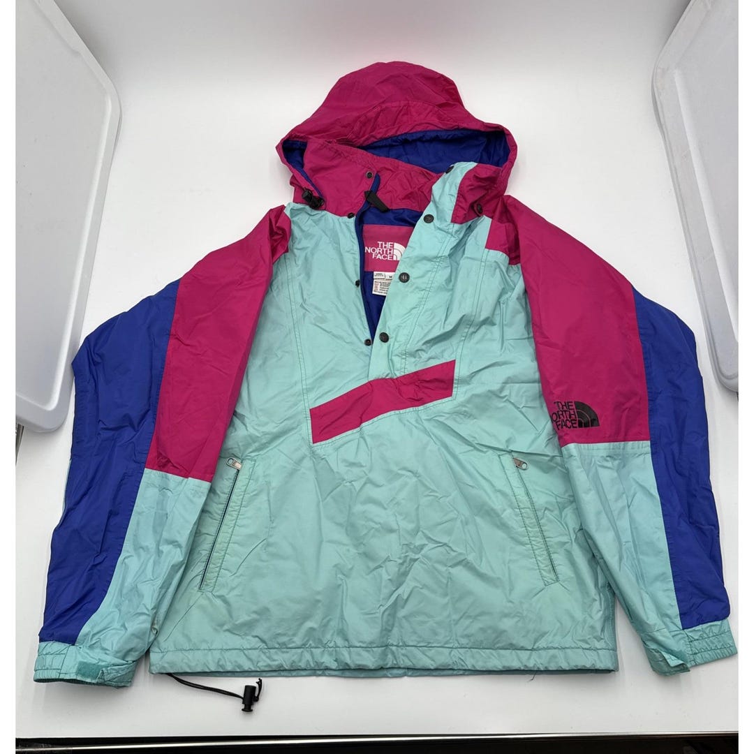 Vintage the North Face Goretex Neon Colorblock Windbreaker Jacket Mens ...