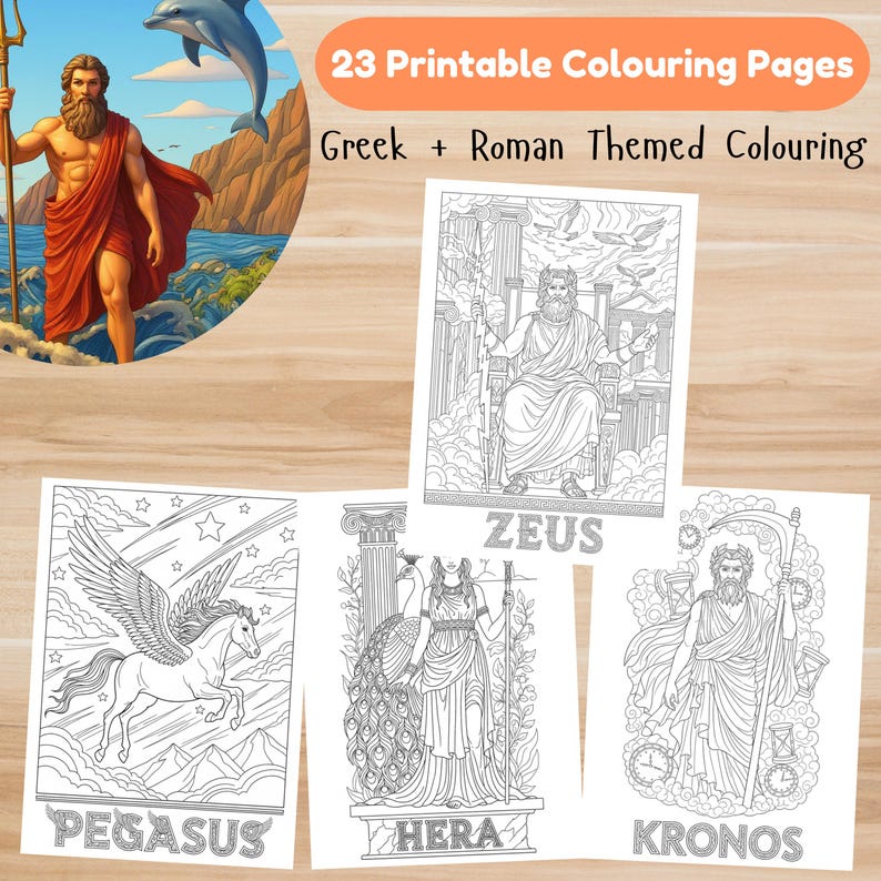 Greek and Roman Mythology Colouring Pages | 23 Printable Gods ...